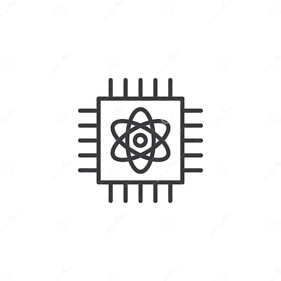 Quantum Computing Icon Vector Set on White Background Stock Vector ...