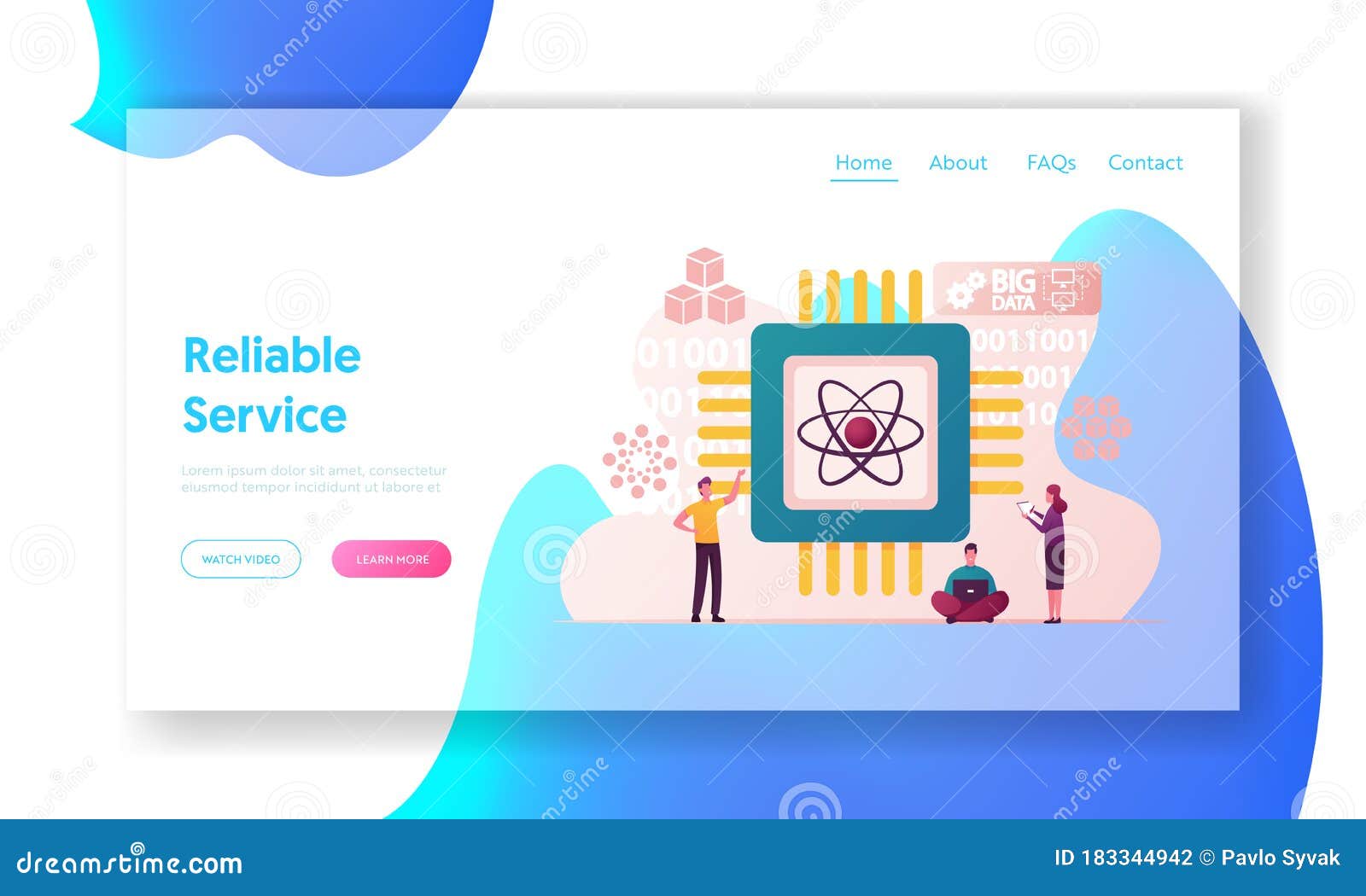 Quantum Computing Landing Page Template. Quantum-mechanical Phenomena ...