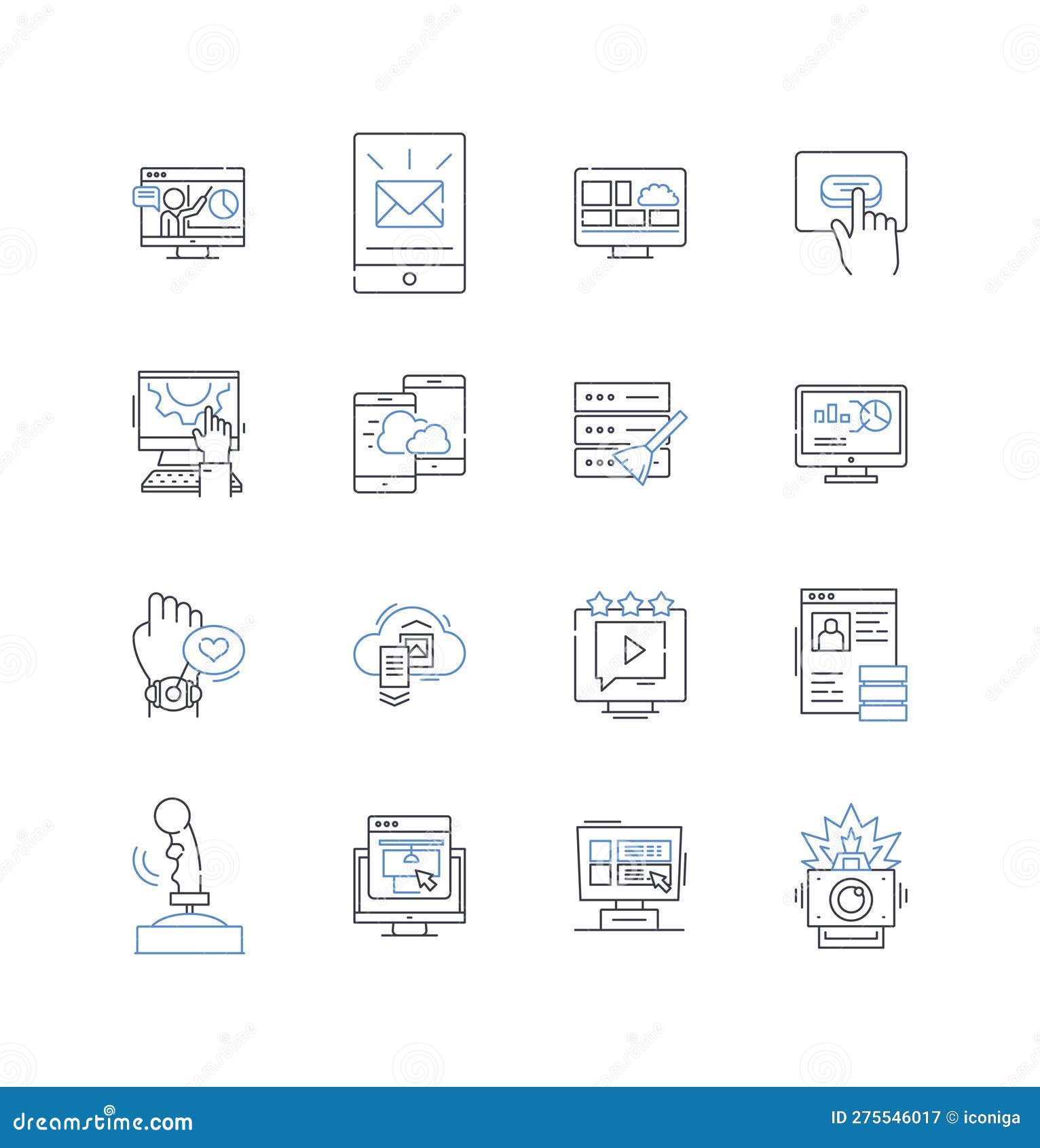 Quantum Computing Line Icons Collection. Entanglement, Superposition ...