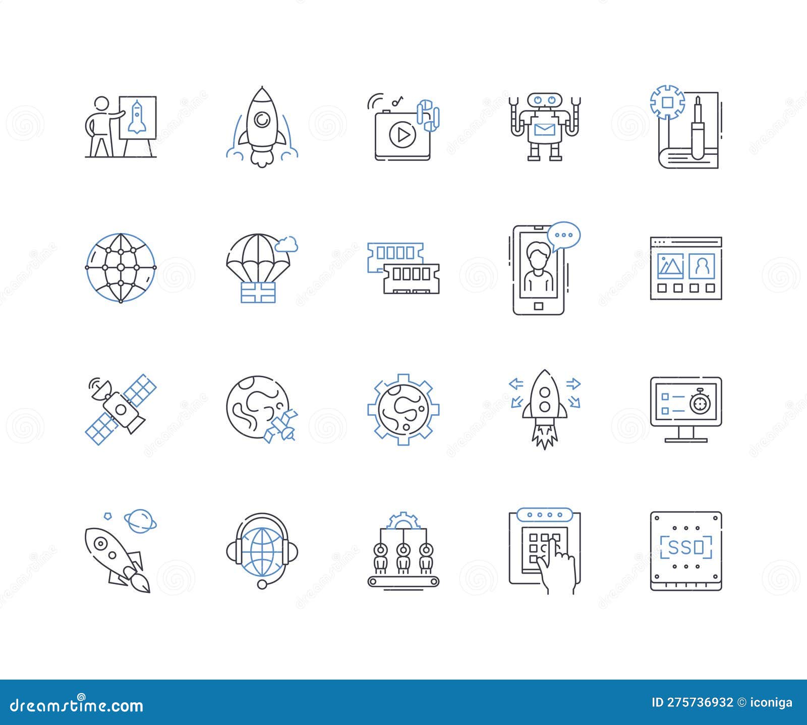 Quantum Computing Line Icons Collection. Quantum, Computing, Qubit, Superposition, Entanglement ...