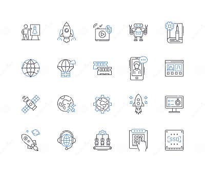 Quantum Computing Line Icons Collection. Quantum, Computing, Qubit, Superposition, Entanglement ...
