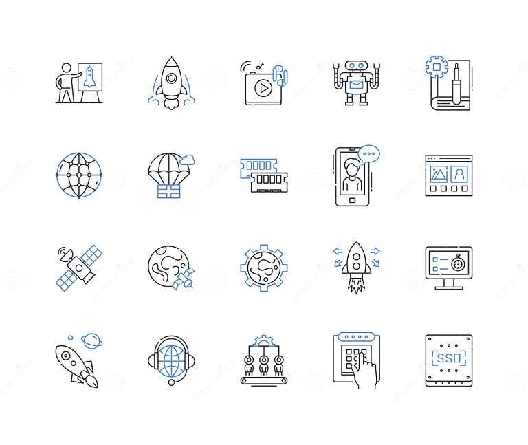 Quantum Computing Line Icons Collection. Quantum, Computing, Qubit, Superposition, Entanglement ...