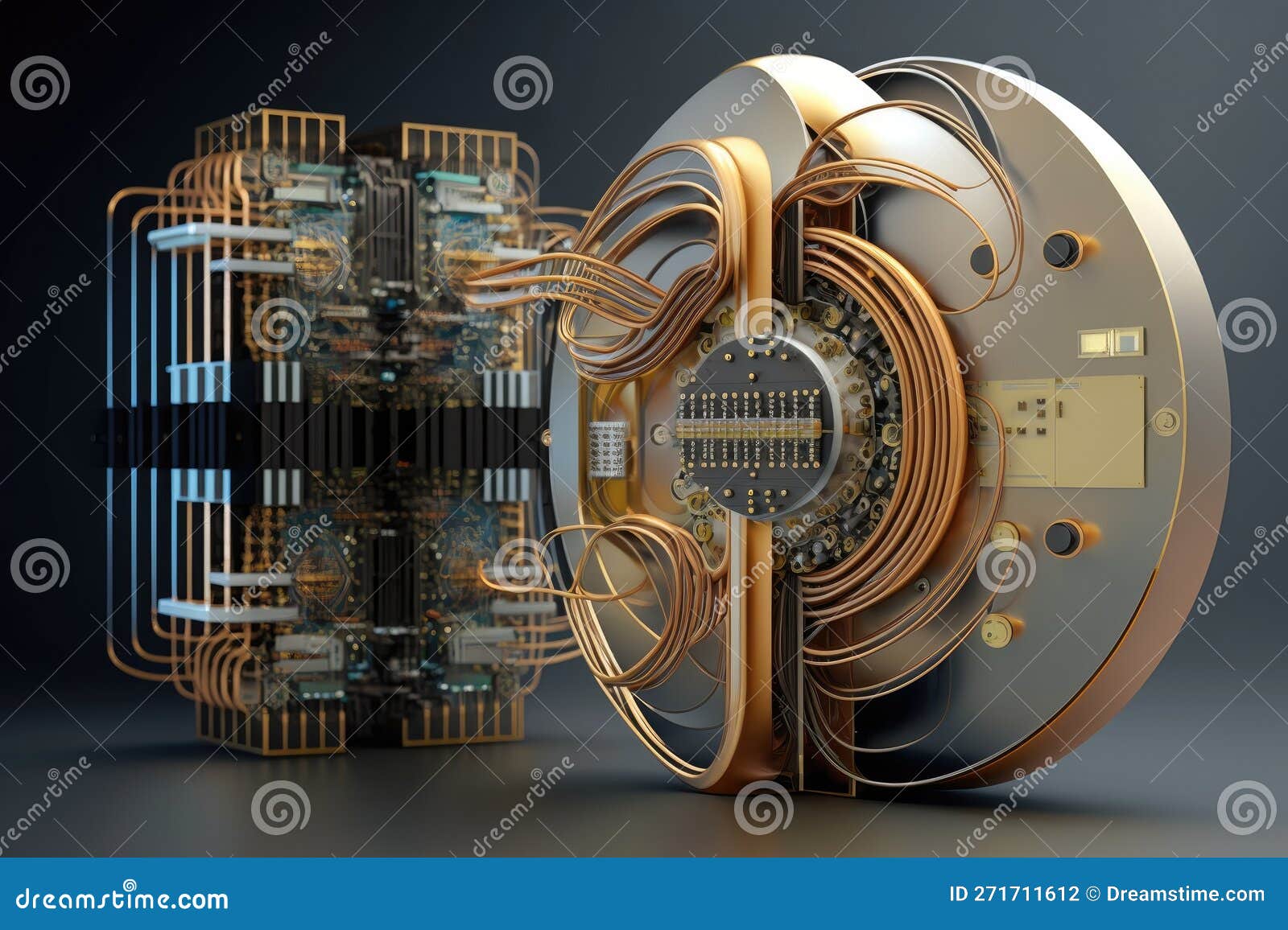 Quantum Computing Microchip 5g Cpu Stock Illustration - Illustration of ...