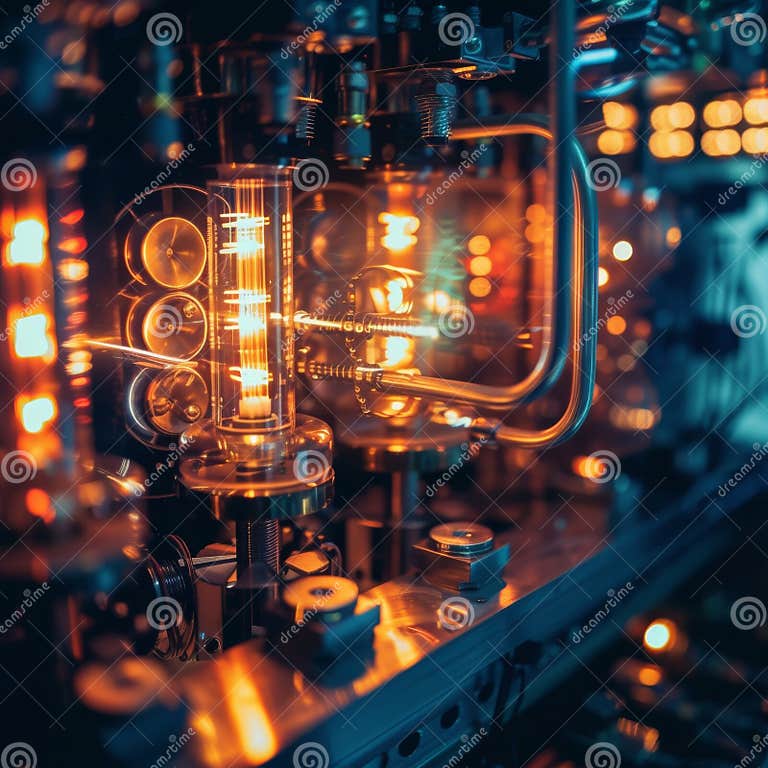 Quantum Computing Mixed with Retro Technology Aesthetics Stock ...