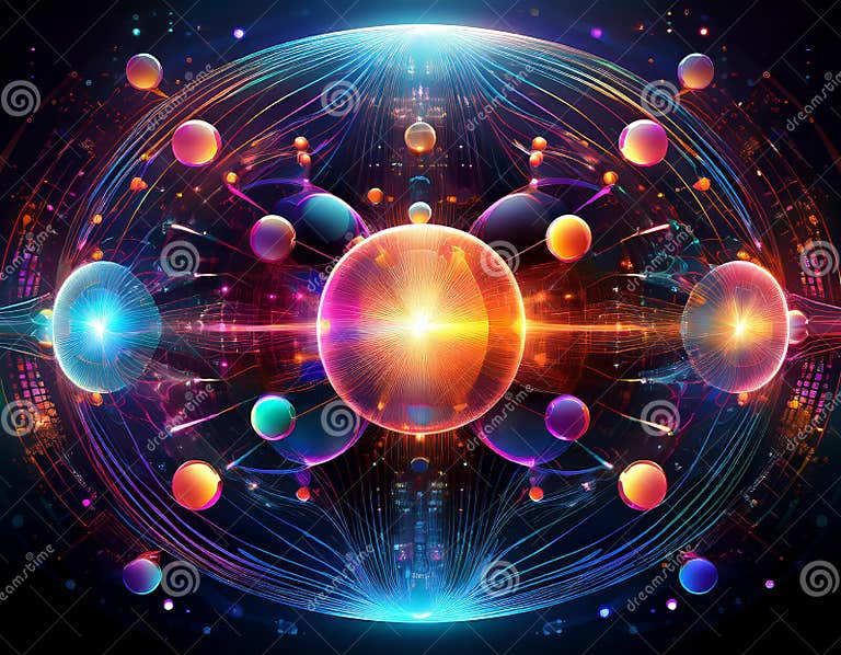 Quantum Computing Network Connecting Qubits through Energy Flows Stock ...