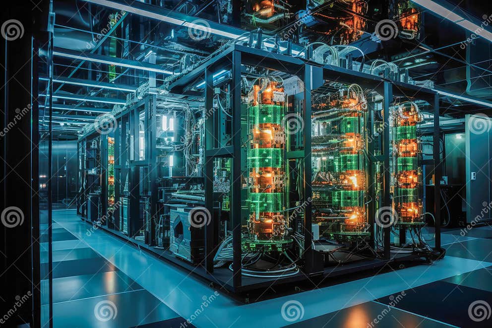 Quantum Computing Research Facility Stock Illustration - Illustration ...