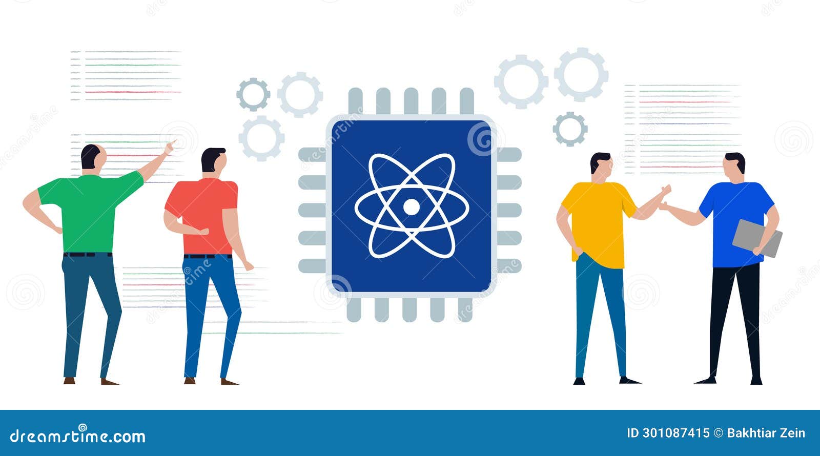 Quantum Computing Research Team Working Chip Technology Stock Vector ...