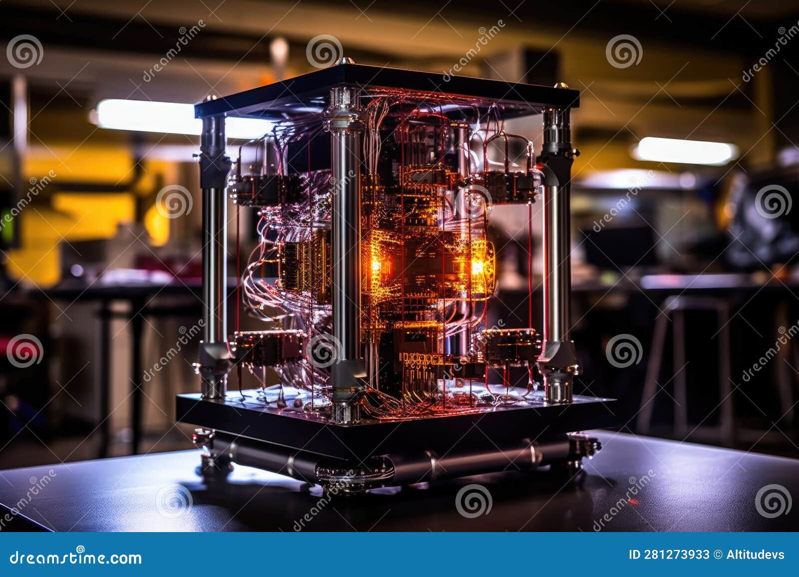 Quantum Computing Setup for Ai Development Stock Illustration ...