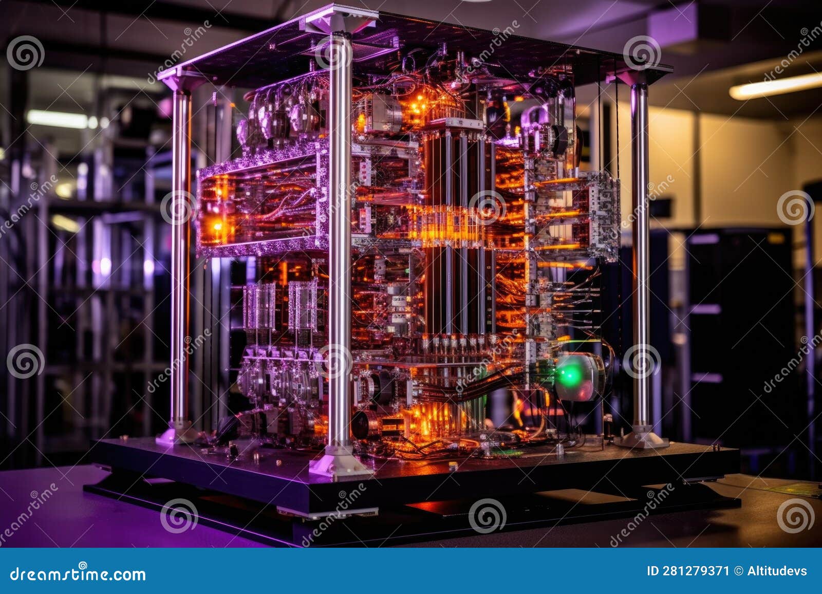 Quantum Computing Setup for Ai Development Stock Illustration ...