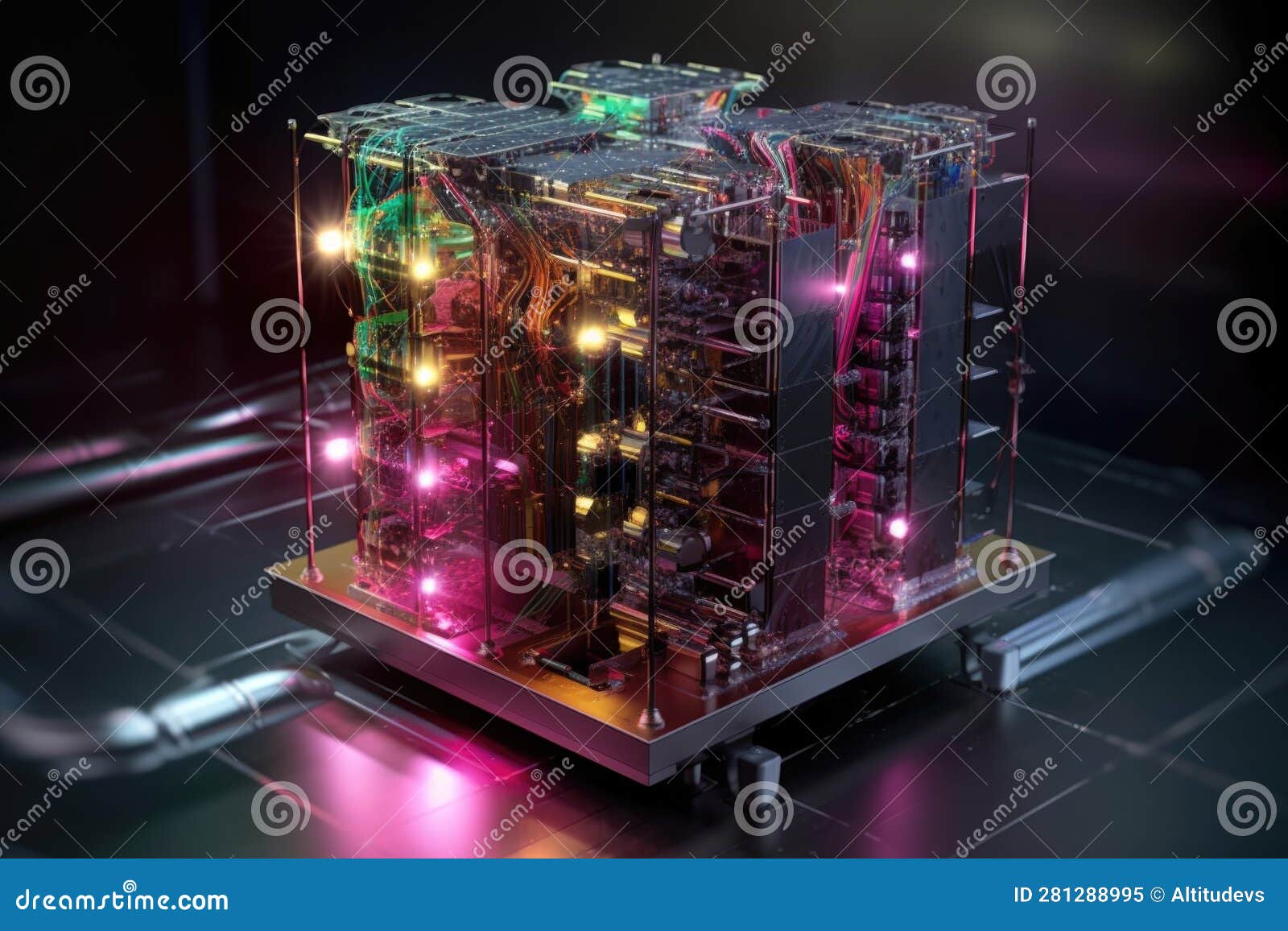 Quantum Computing Setup for Ai Development Stock Illustration ...