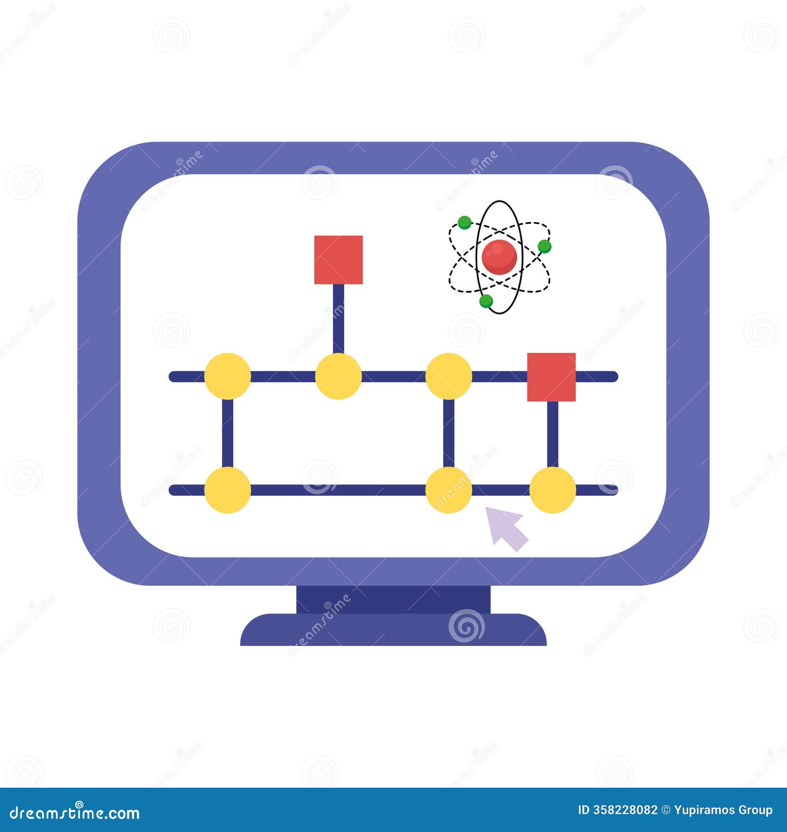 Quantum Computing Simulation Artificial Intelligence Illustration Stock Illustration ...