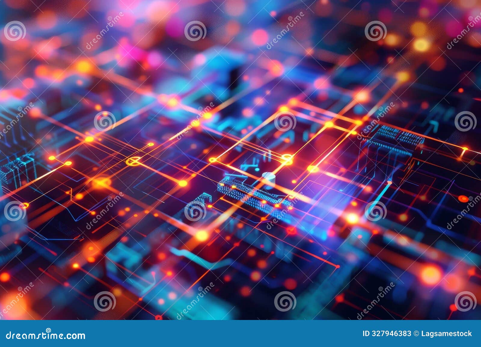 Quantum Computing Technology Integrated with Vibrant Colors Stock ...