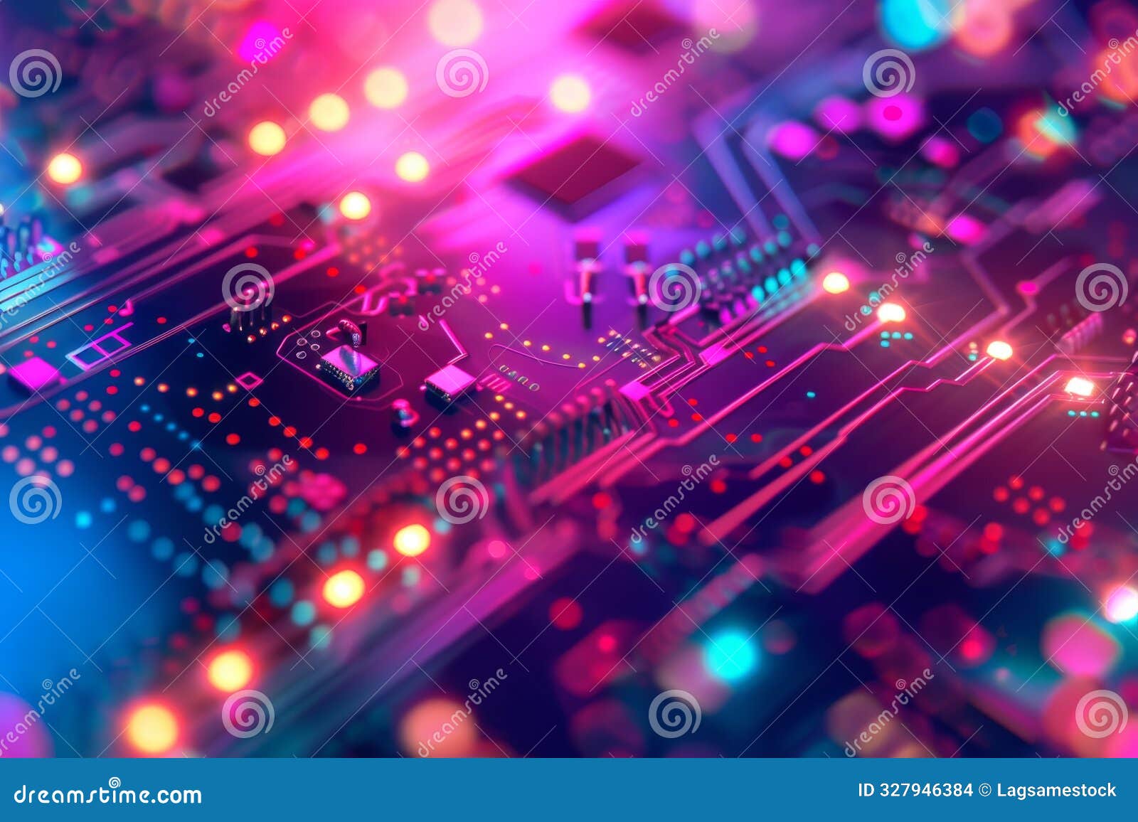 Quantum Computing Technology Integrated with Vibrant Colors Stock ...