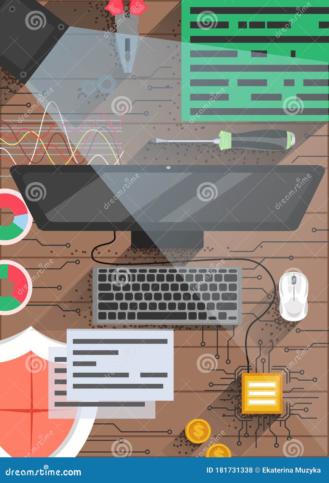 Quantum Computing Technology Vector Poster Design Template Stock Vector ...