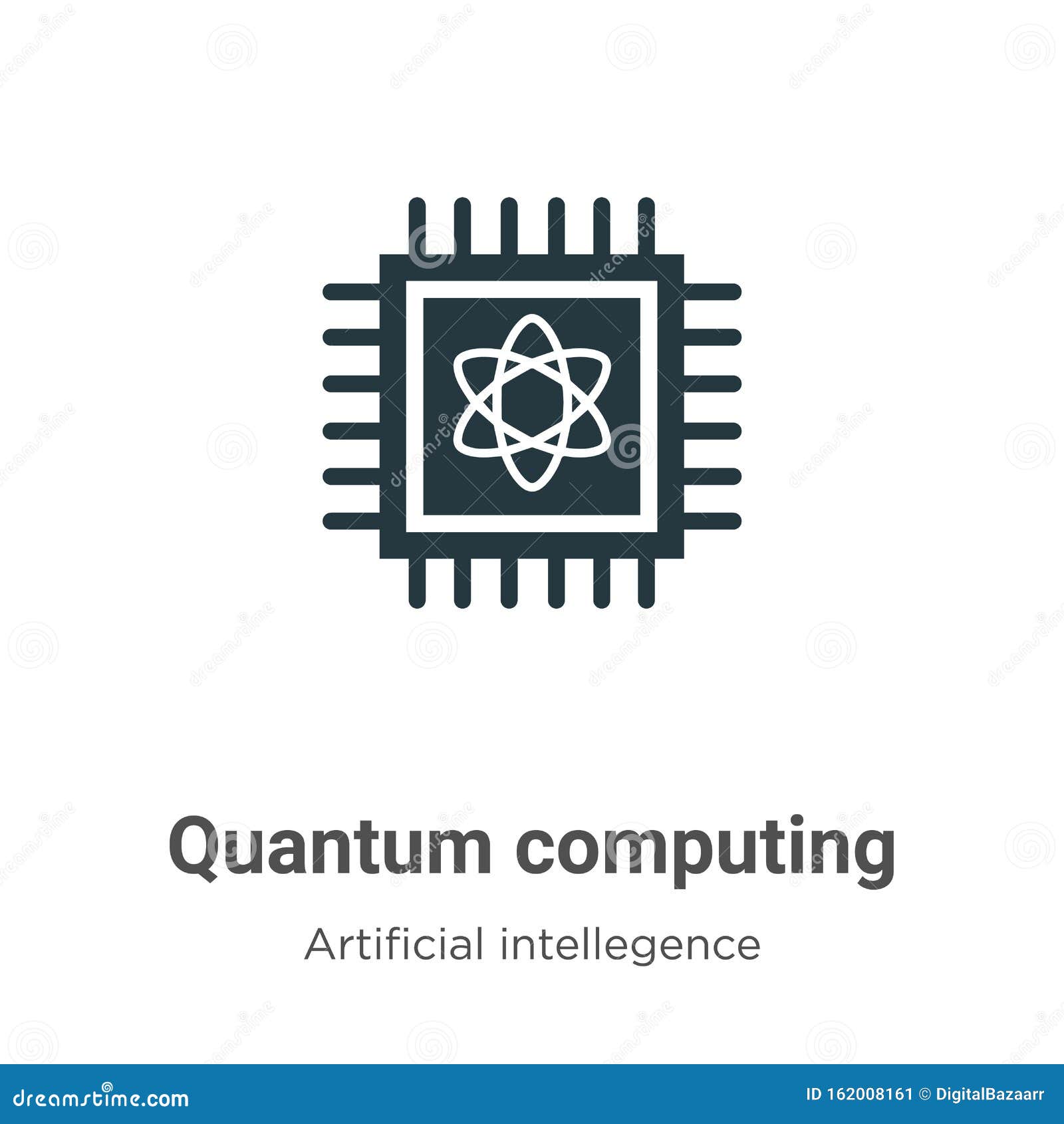 Quantum Computing Vector Icon on White Background. Flat Vector Quantum ...