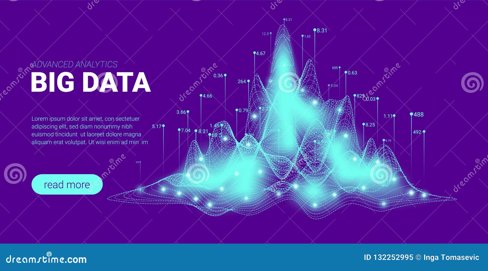 Quantum Computing Visualization, Big Data Sorting. Stock Vector ...