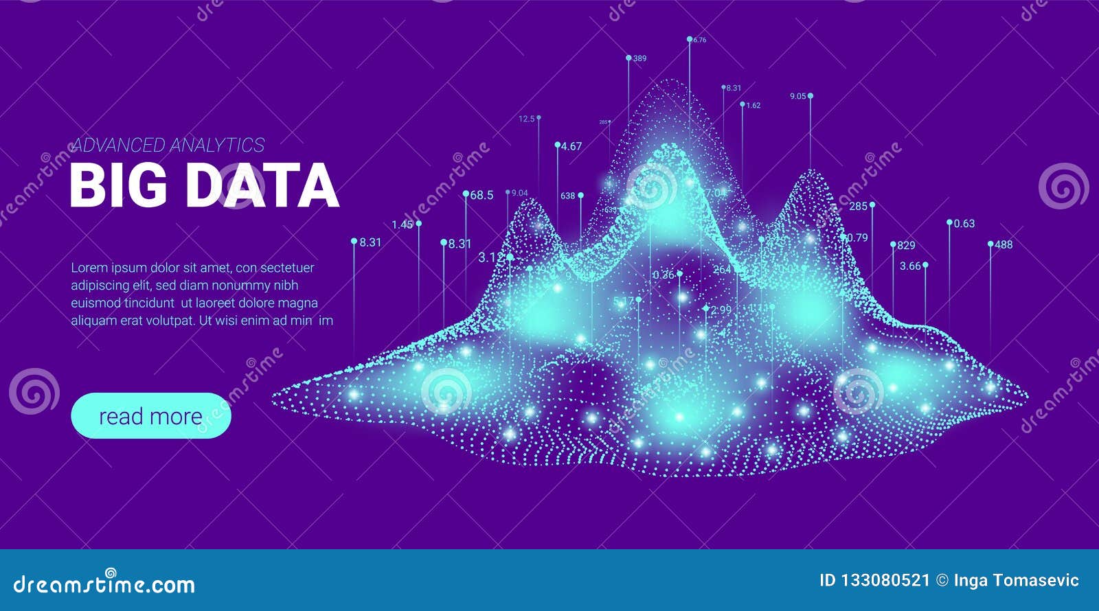Quantum Computing Visualization Big Data Sorting Stock Vector
