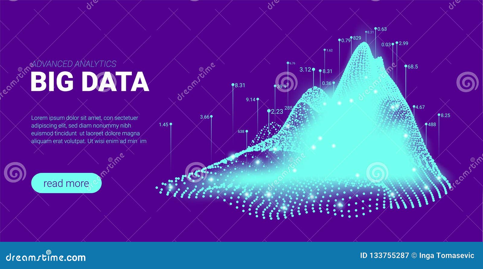 Quantum Computing Visualization, Big Data Sorting. Stock Vector ...