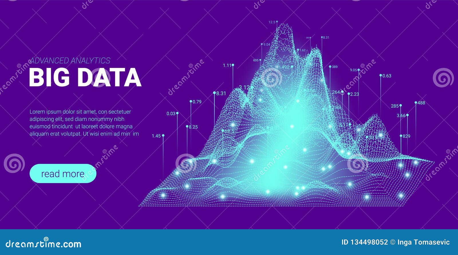 Quantum Computing Visualization, Big Data Sorting. Stock Vector ...