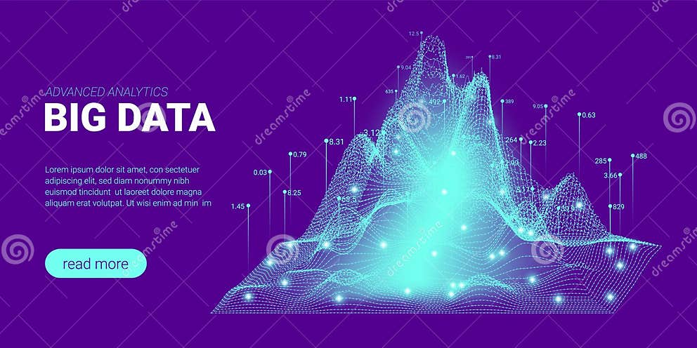 Quantum Computing Visualization, Big Data Sorting. Stock Vector ...