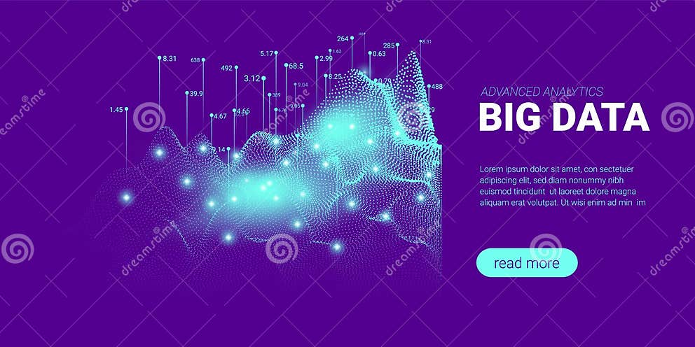Quantum Computing Visualization Big Data Sorting Stock Vector