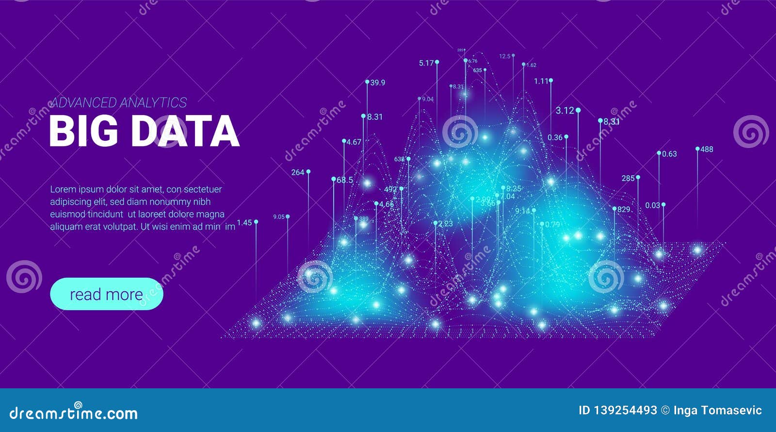 Quantum Computing Visualization, Big Data Sorting. Stock Vector ...