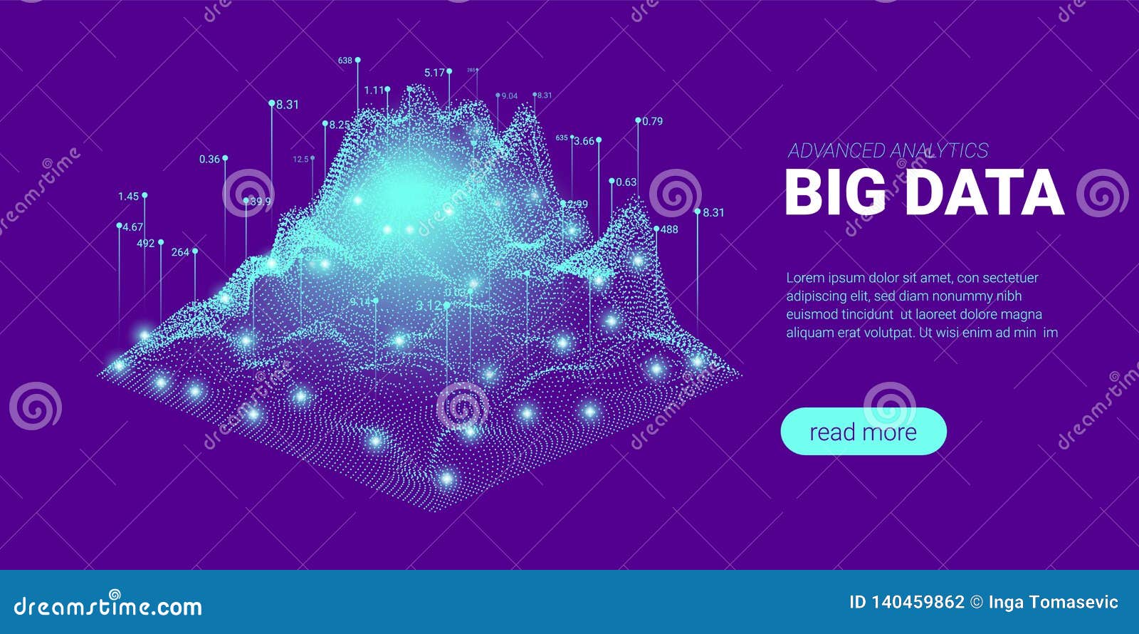 Quantum Computing Visualization, Big Data Sorting. Stock Vector ...