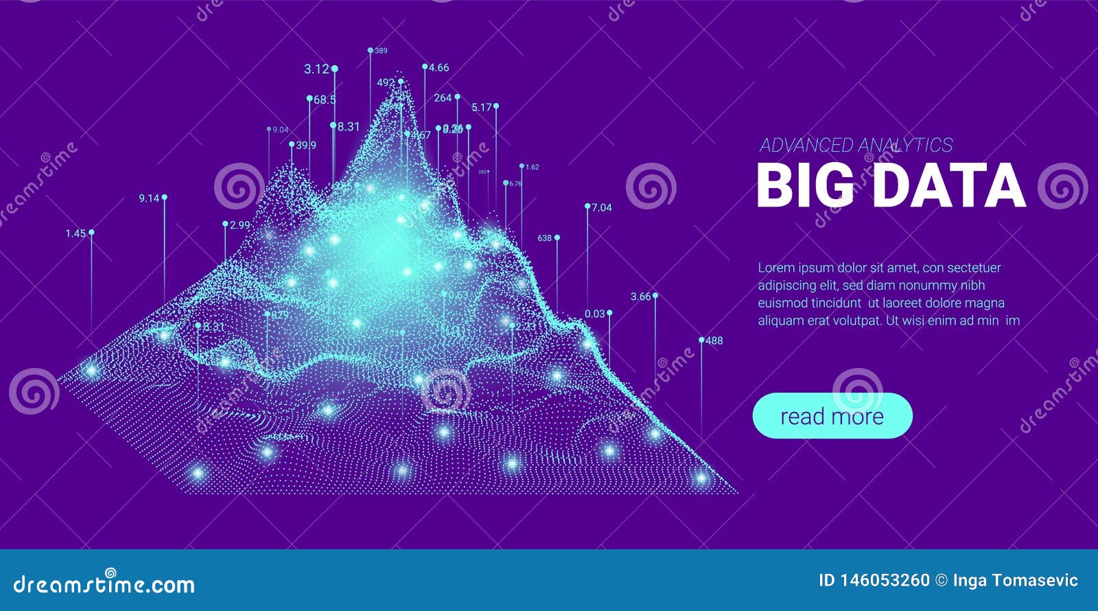 Quantum Computing Visualization, Big Data Sorting. Stock Vector ...