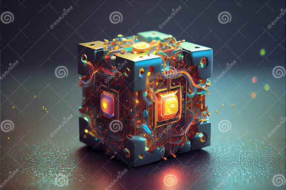 Quantum Computing Which Uses Subatomic Particles. Stock Illustration - Illustration of white ...