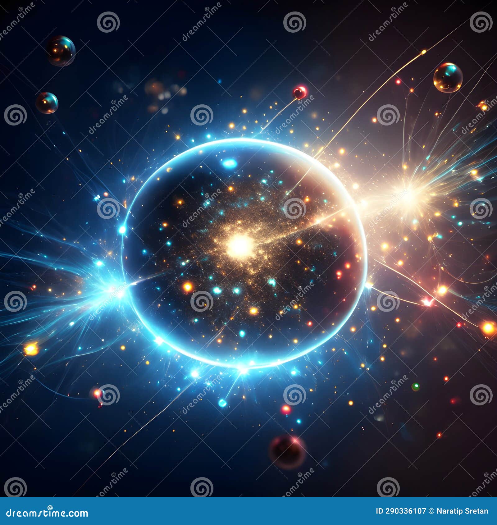 Quantum Concepts Involve Particles Stock Image - Image of glow ...