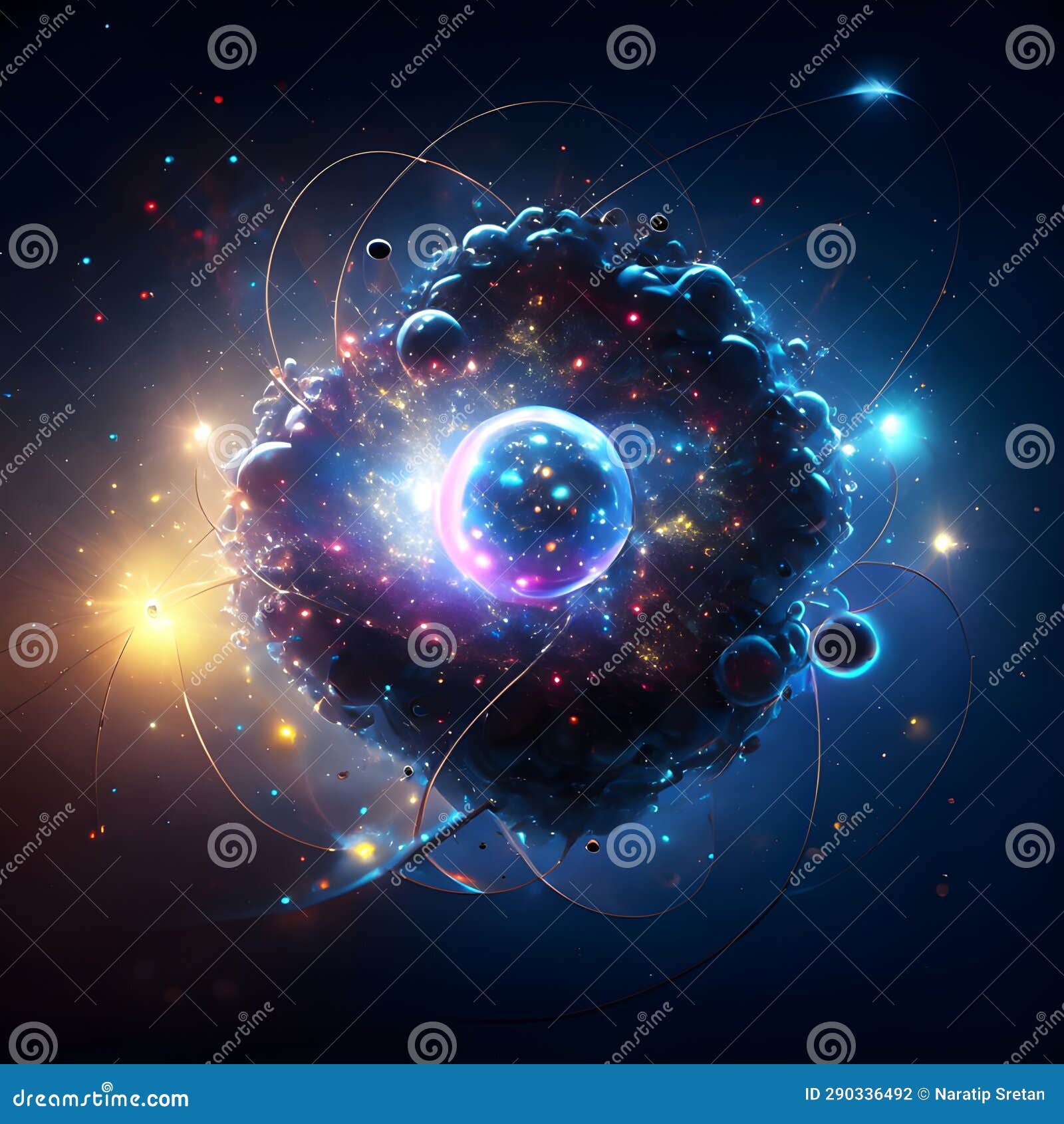 Quantum Concepts Involve Particles Stock Photo - Image of shape, light ...
