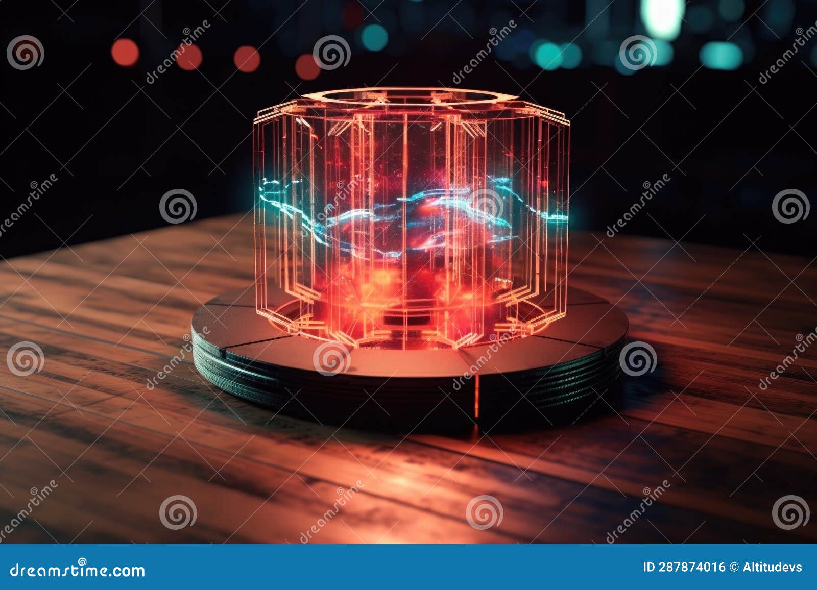 Quantum Core with Holographic Digital Interface Stock Photo - Image of ...
