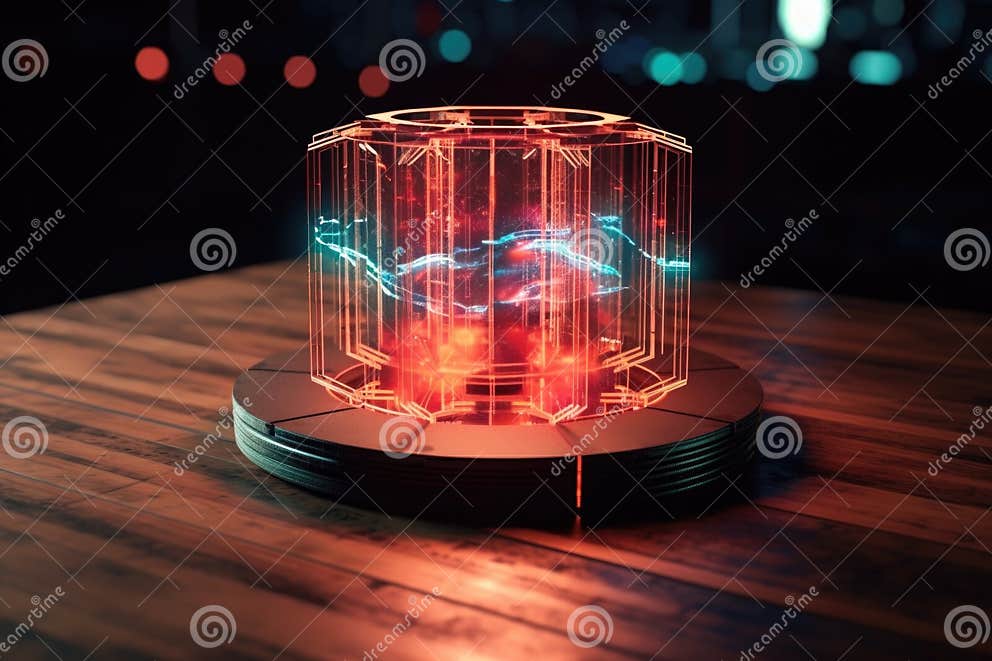 Quantum Core with Holographic Digital Interface Stock Photo - Image of core, quantum: 287874016