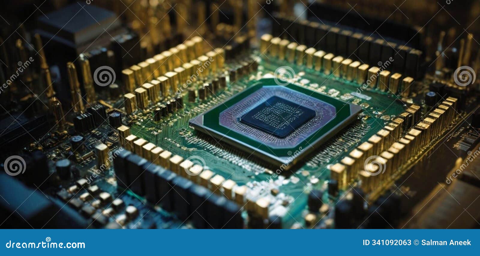 Quantum CPU The Heart Of Futuristic Computing On A PCB Motherboard ...