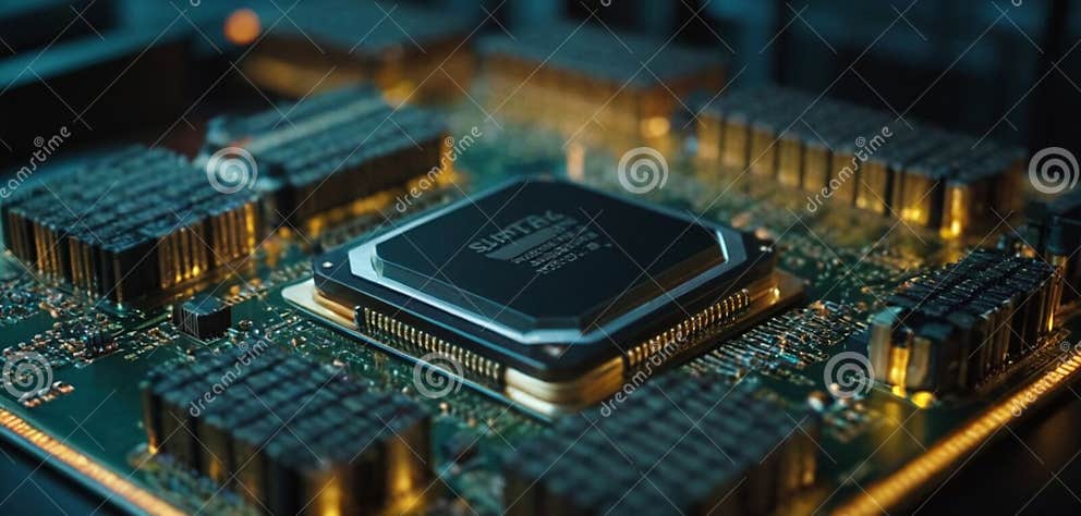 Quantum CPU the Heart of Futuristic Computing on a PCB Motherboard ...