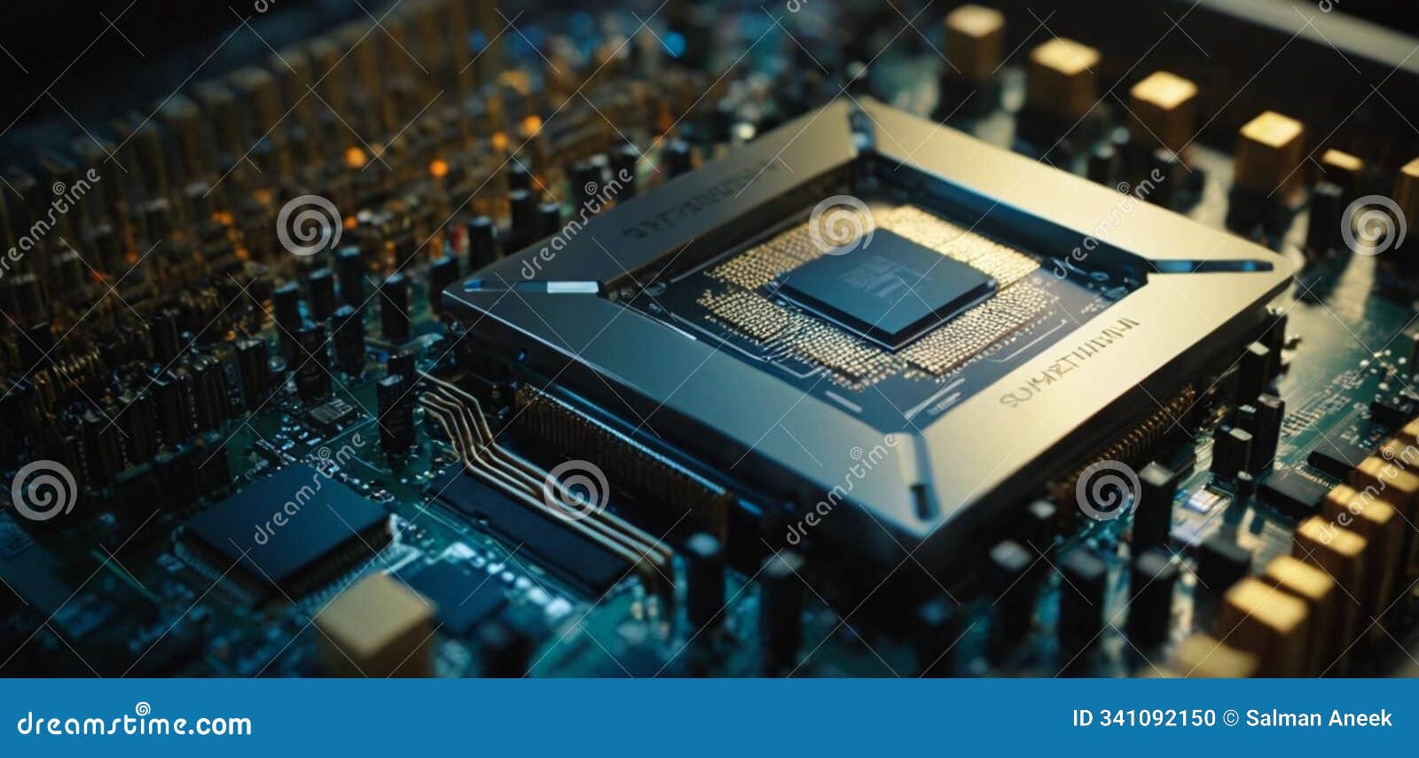 Quantum CPU The Heart Of Futuristic Computing On A PCB Motherboard ...