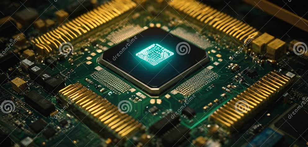 Quantum CPU the Heart of Futuristic Computing on a PCB Motherboard ...