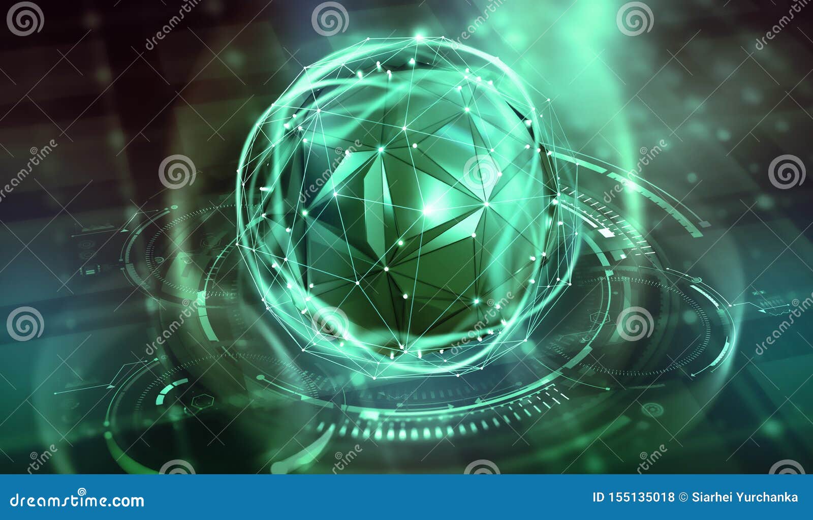 Quantum CPU in the Nanotech Computer Network Stock Illustration ...
