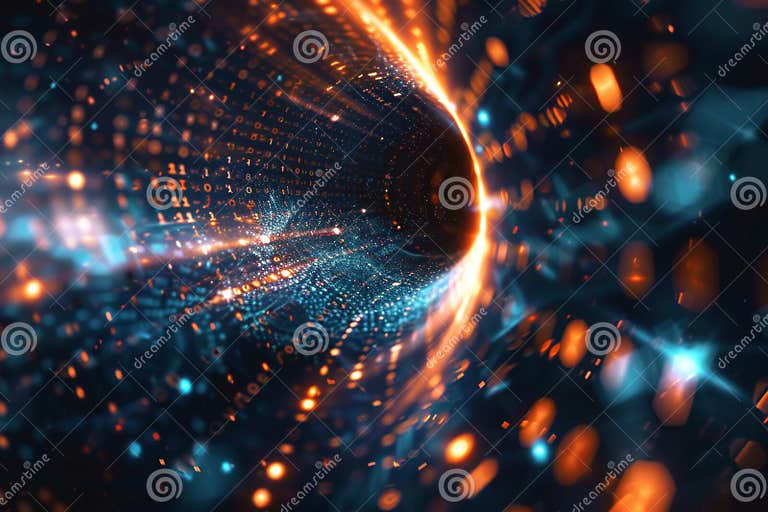 Quantum of Digital Data Forming a Black Hole Stock Illustration - Illustration of forming, dark ...
