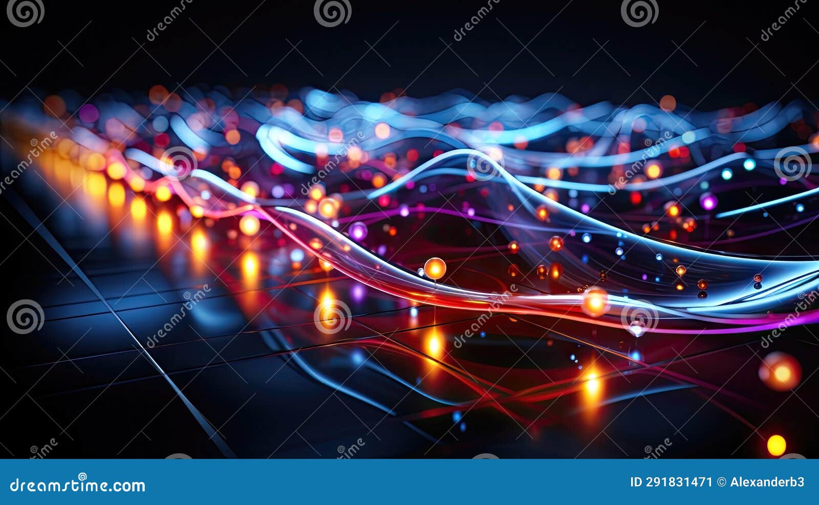 Quantum Entanglement in Particle Physics. 3D Illustration of Quantum ...