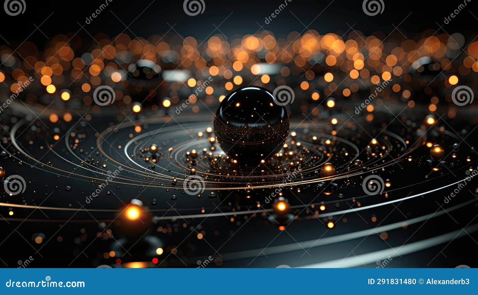 Quantum Entanglement in Particle Physics. 3D Illustration of Quantum ...