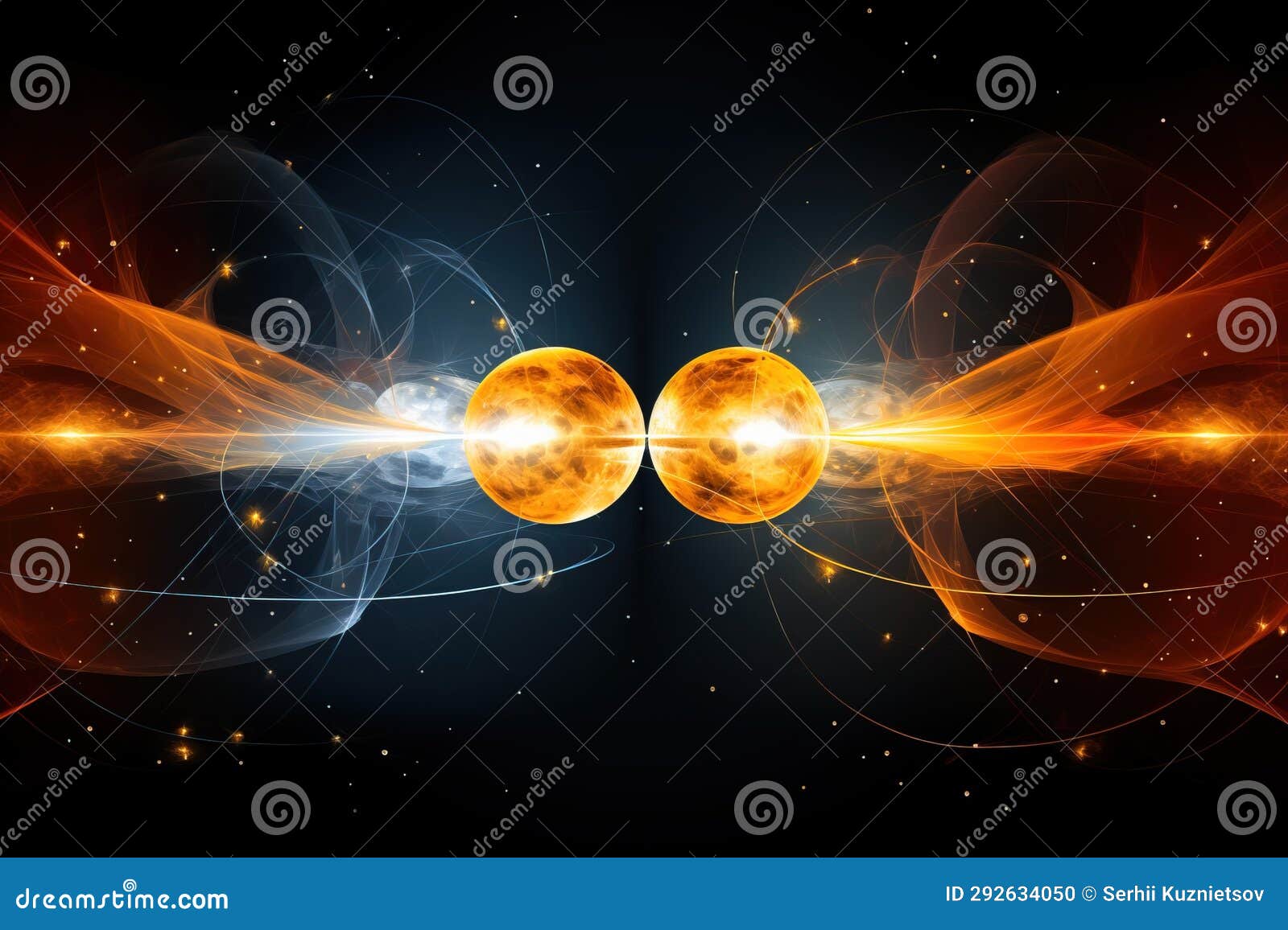 Quantum Entanglement, Scientific Technology Abstract Concept. AI ...