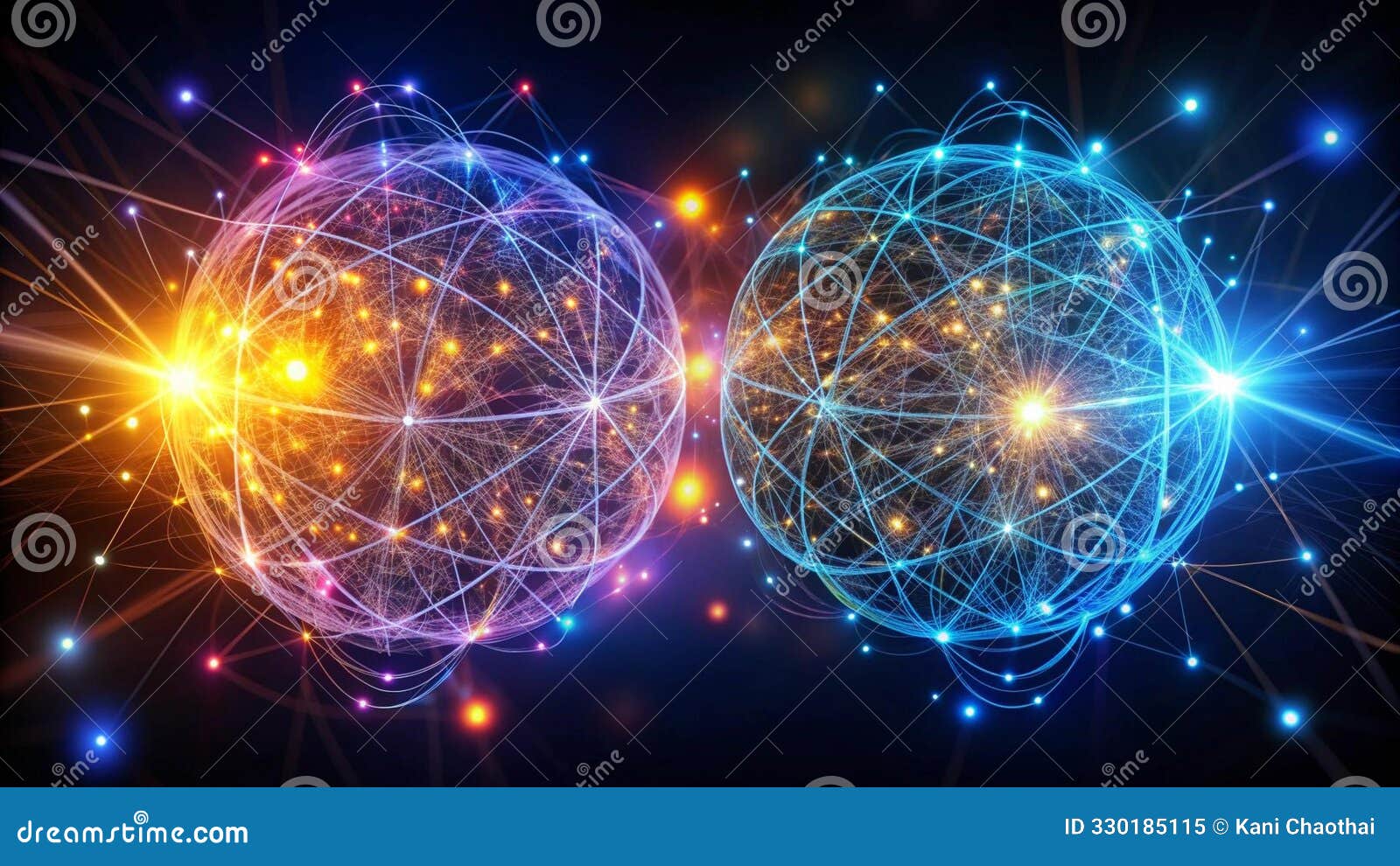Quantum Entanglement Of Photons Concept Art Illustrations Ai Generated ... Quantum Entanglement Of Photons Concept Art Illustrations Ai Generated ...