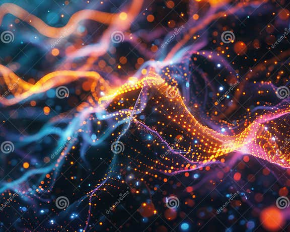 Quantum Entanglement Visualization, Abstract Particles in a Dance of ...