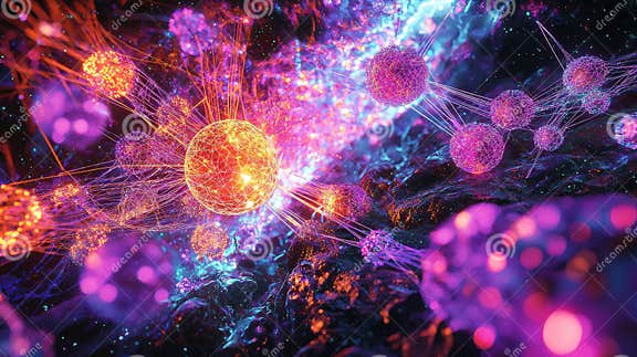 Quantum Entanglement Visualization Digital Art Abstract Science Concept ...