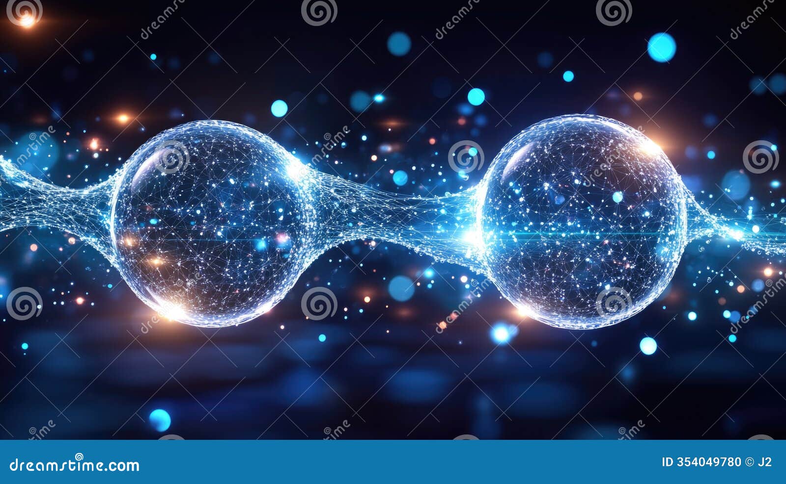 Quantum Entanglement Visualization with Interconnected Glowing Spheres ...