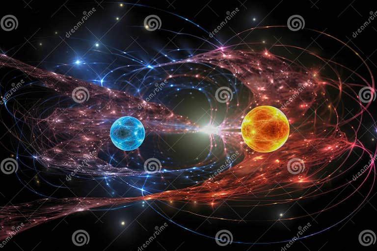 Quantum Entanglement Visualization Stock Illustration - Illustration of ...