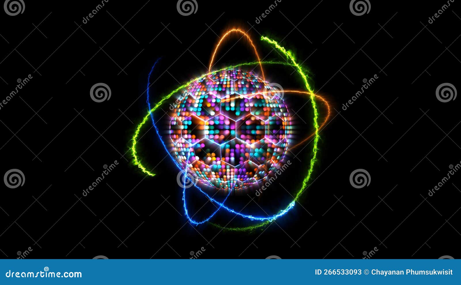 Quantum Futuristic Computer Animation Abstract Pastel Tone Light Sphere ...