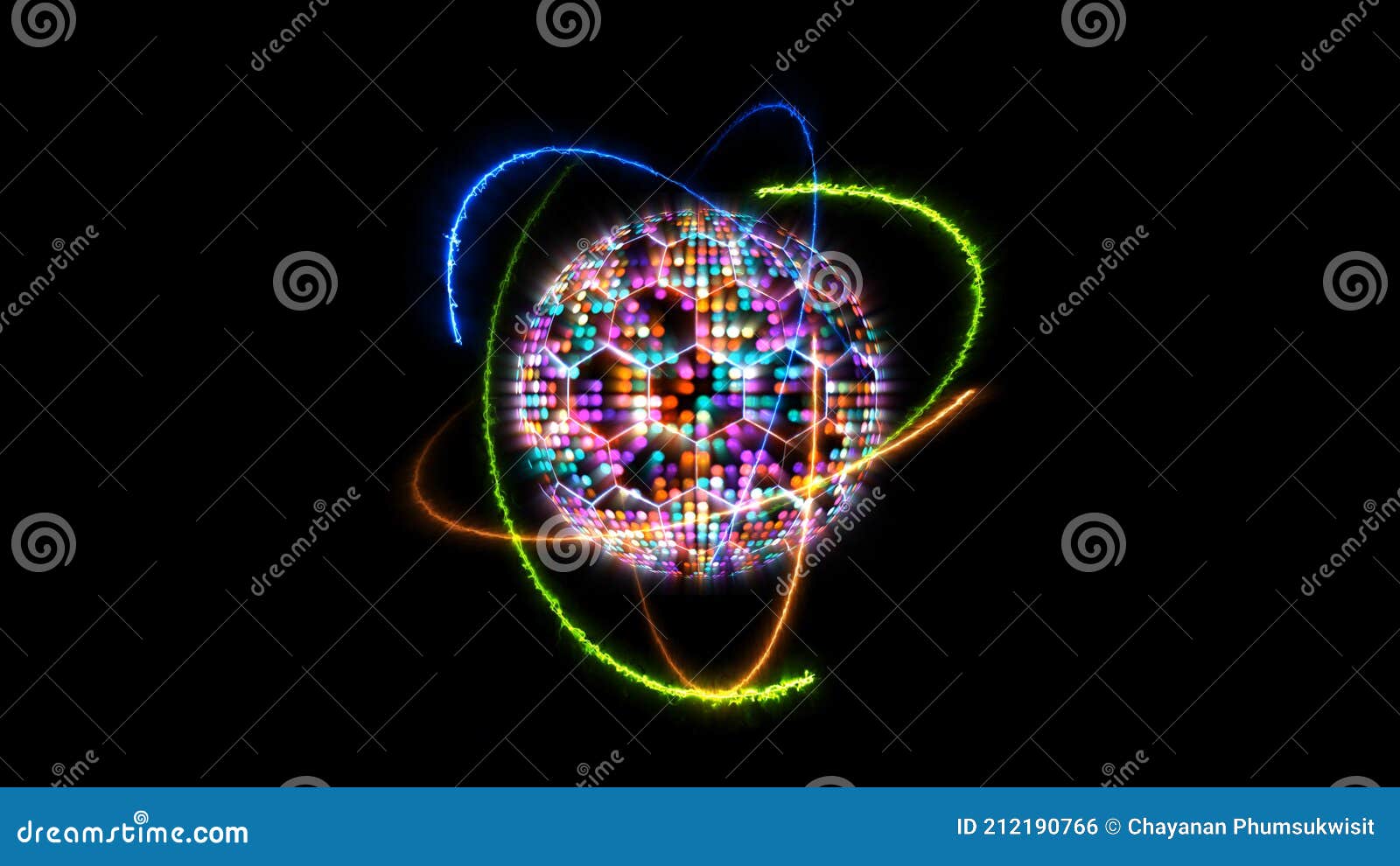 Quantum Futuristic Computer Animation Abstract Pastel Tone Light Sphere ...
