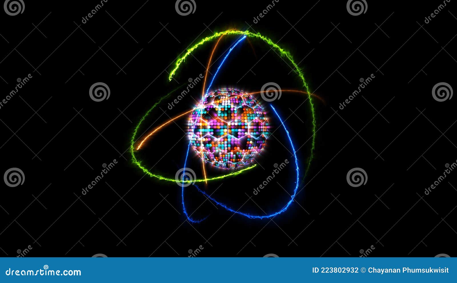 Quantum Futuristic Computer Animation Abstract Pastel Tone Light Sphere ...